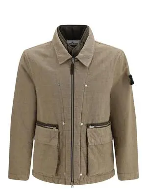 Stone Island Padded Cotton And Wool-blend Jacket - Brown
