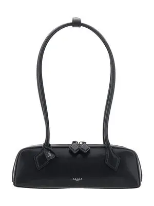 Alaïa Alaia Women 'Teckel' Black Small Shoulder Bag With Logo Lettering And Logo Plaque On The Front In Leather For Women Multicolor
