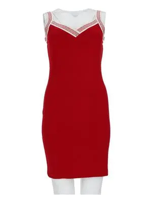 Versace Versace Women Abito Con Motivo Jacquard Red