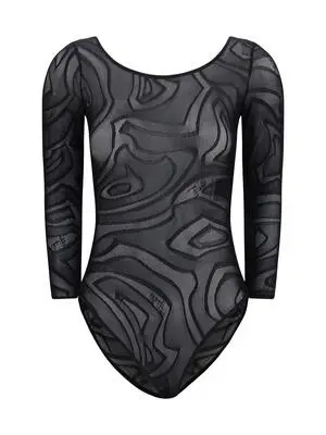 Emilio Pucci Jacquard Velvet Bodysuit - Black