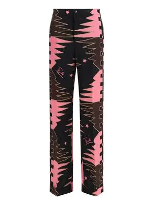 Emilio Pucci Crêpe De Chine Pants - Black Pink