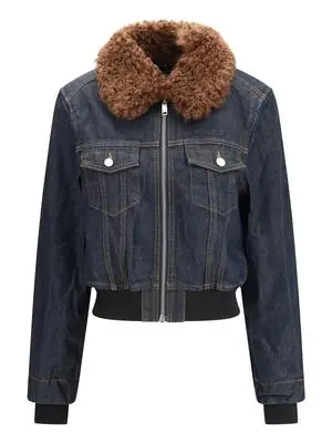 GANNI Ganni Women Denim Bomber Jacket Blue