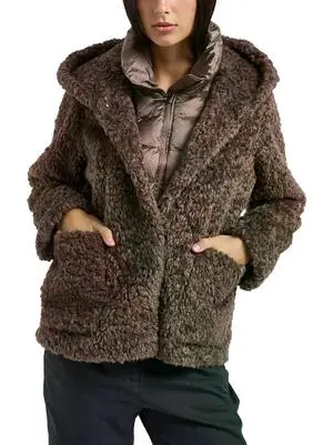 BOMBOOGIE St.moritz Hooded Faux-shearling Coat