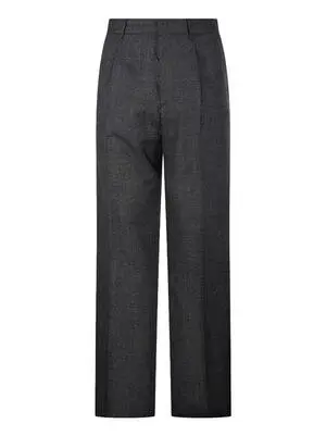 LARDINI Pleated-detail Pressed-crease Trousers
