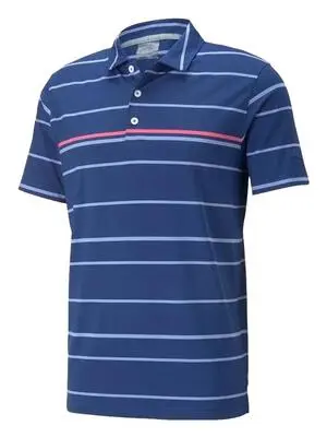 PUMA Puma Mattr Striper Golf Polo Shirt 'blue' Blue
