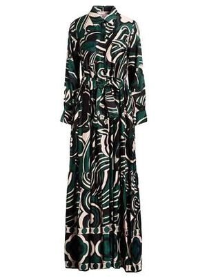 CONNOR & BLAKE Woman Maxi Dress Dark Green Size S Viscose