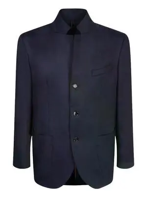 DELL'OGLIO Mandarin-collar Single-breasted Blazer