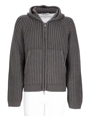 Our Legacy Our Legacy Men Maglia In Lana Merino Con Zip E Cappuccio Gray