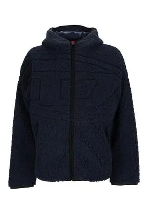 DIESEL® Giacca Teddy Con Cappuccio - Blue