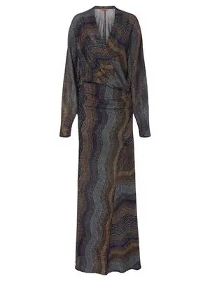 MISSONI Draped Printed Lamé Gown