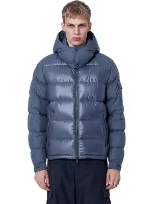 Moncler Moncler Men Maya Hooded Short Down Jacket Gray