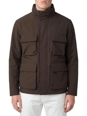 DUNO Polyester Utility Parka With High Neck And Patch Pockets Brown
