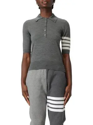 THOM BROWNE Slim Fit Knitted Polo Shirt In Virgin Wool With 4-bar Stripe
