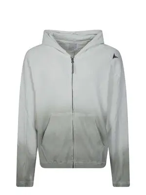 ROA Roa Organic Waffle Zip-Up Hoodie Bianco