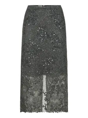BRUNELLO CUCINELLI Sequin-embellished Lace Skirt
