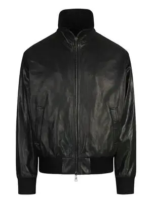 GIORGIO BRATO Zip-up Leather Bomber Jacket