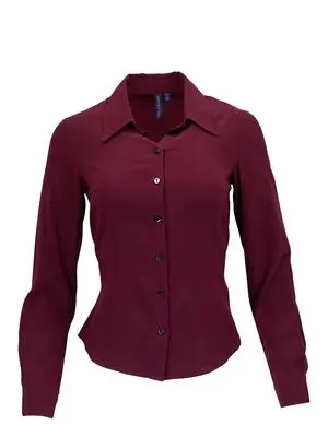 LORDS OF HARLECH Sutton Port Stretch Silk Long-sleeve Shirt Red