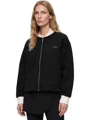 KARL LAGERFELD Contrast Bomber Sweatshirt