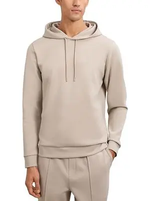 REISS Fabien Interlock Hoodie Stone