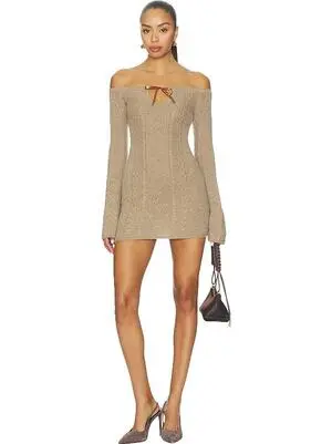 MAJORELLE Majorelle Gerlinde Mini Dress In Brown.