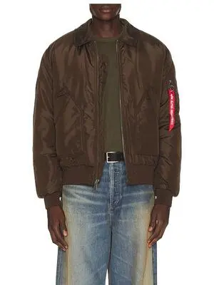 ALPHA INDUSTRIES Alpha Industries Cwu 45/p Relaxed Fit Flight Jacket In Brown.
