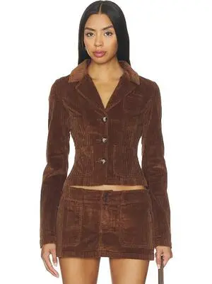 GUIZIO Celine Jacket In Brown - Espresso