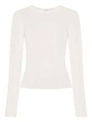 ST. AGNI Ribbed Merino Wool Knitted Top Neutrals