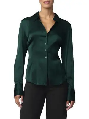 Joe's Jeans Cora Satin Slim Fit Shirt - Pine
