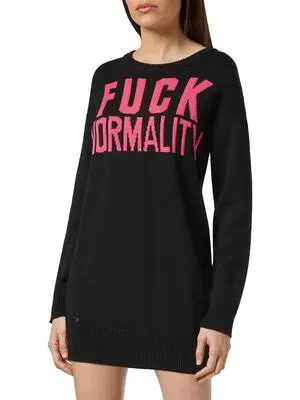 Philipp Plein Pullover Round Neck Ls Statement - Black