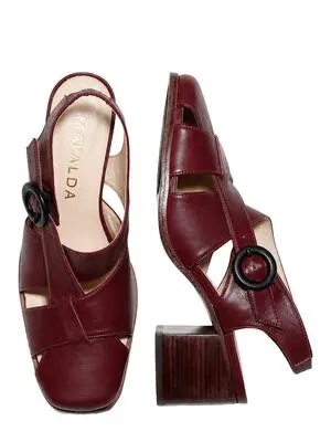MAFALDA Lucia Burgundy Wine Leather Pumps