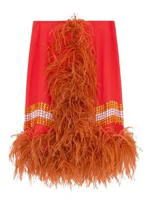 16Arlington Flora Midi Skirt Red