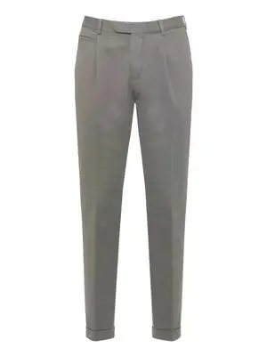 DEVORE INCIPIT Pleated Turn-up Trousers Grey