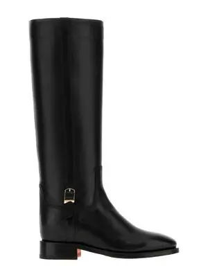 Santoni Santoni Women Black Leather Mandy Boots Black