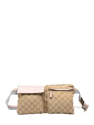 Gucci 2000-2015 Gg Canvas Web Double Pocket Belt Bag - Neutrals