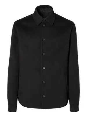 FENDI Fendi Double-Faced Wool & Silk Blouson Jacket With Zucca Interior Motif