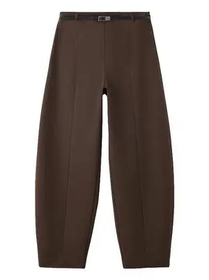 MANGO Balloon Crop Pants With Buckle Belt