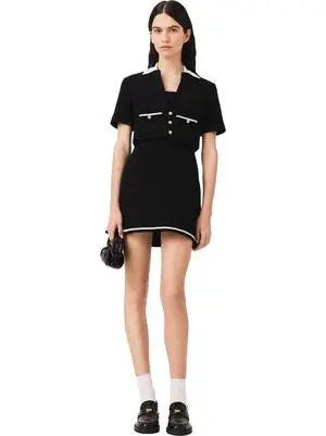 Maje 2-in-1 Tweed Dress - Black