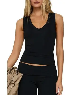Princess Polly Daily Define V-neck Tank Black