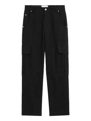 AMI Baggy-fit Cargo Cotton Trousers 'black'