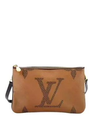 LOUIS VUITTON Double Zip Pochette Reverse Monogram Giant Clutch Bag
