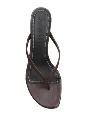 Staud 55mm Freja Leather Thong Sandals Espresso