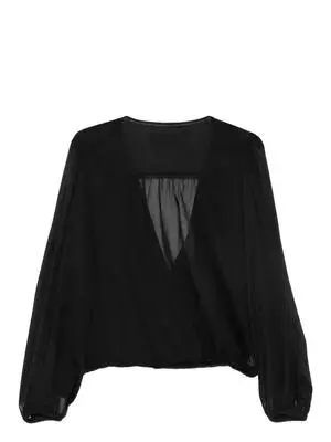 STYLAND Silk Wrap-style Blouse