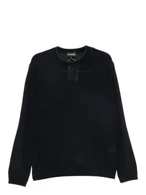 Emporio Armani Logo-patch Crew-neck Sweater Blue