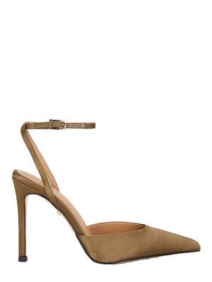 Raye Raye Willow Pump In Olive. Olive Satin