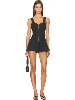 FREE PEOPLE Free People X We The Free Delancey Flare Romper In Black.