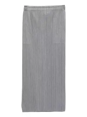 Issey Miyake Pleated Midi Skirts Grey