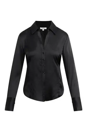Joe's Jeans The Cora Satin Slim-fit Shirt Black