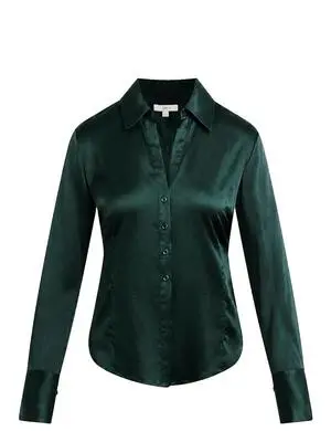 Joe's Jeans The Cora Satin Slim-fit Shirt Pine