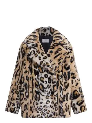 JOE'SJEANS The Leopard Double-breasted Faux-fur Coat