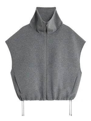 SOEUR High Neck Wool Sleeveless Poncho Vest